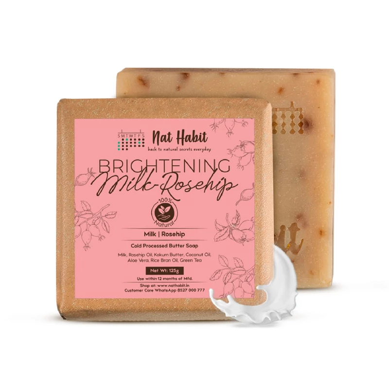 Nat Habit Brightening Milk-Rosehip Bath Soap